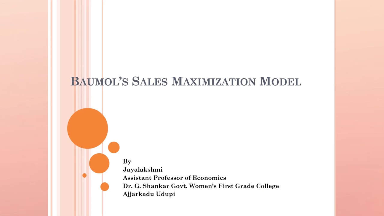Baumol's sales maximisation model - YouTube