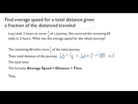 Find average speed for a total distance given a fraction of the ...