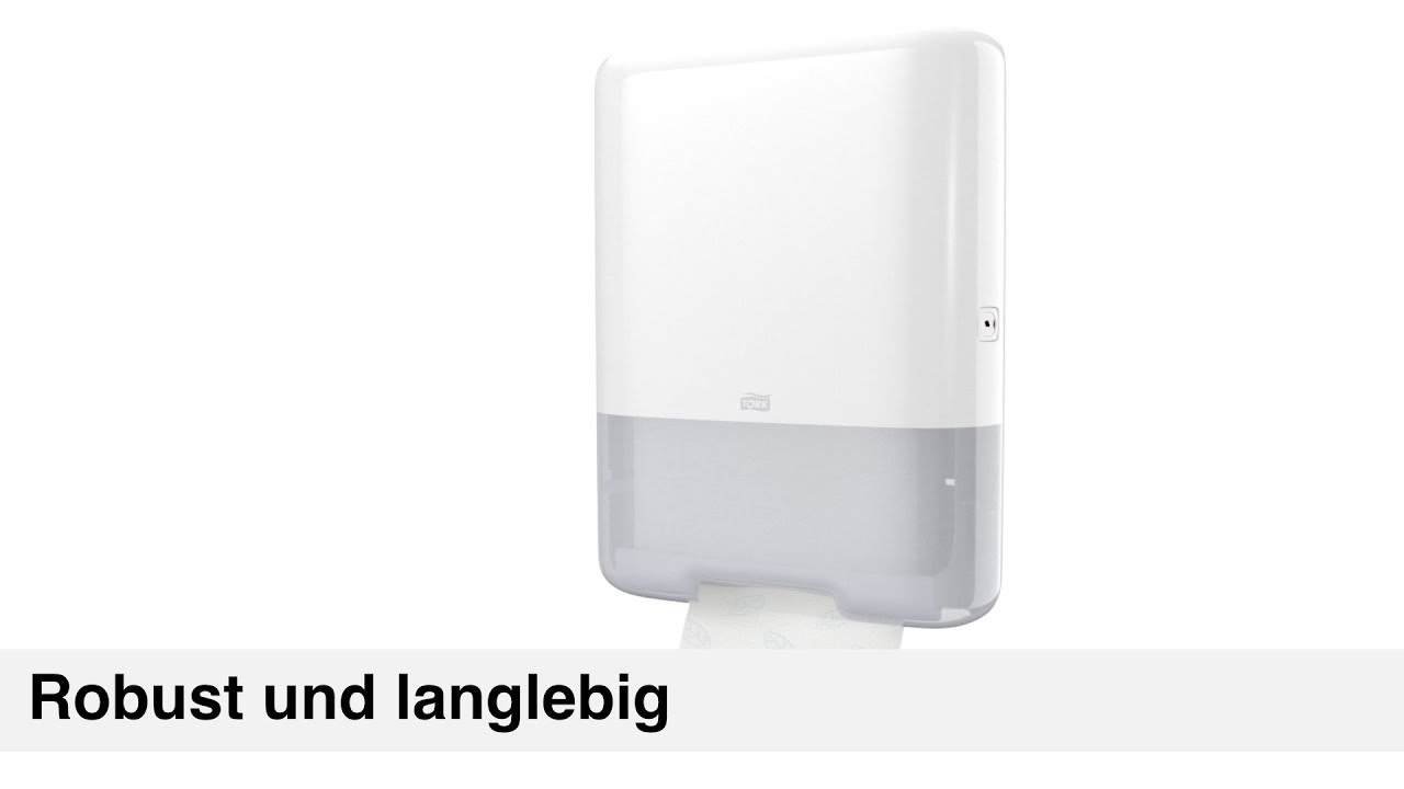 Hohe Kapazität – Papierhandtuchspender TORK Classic Box - YouTube