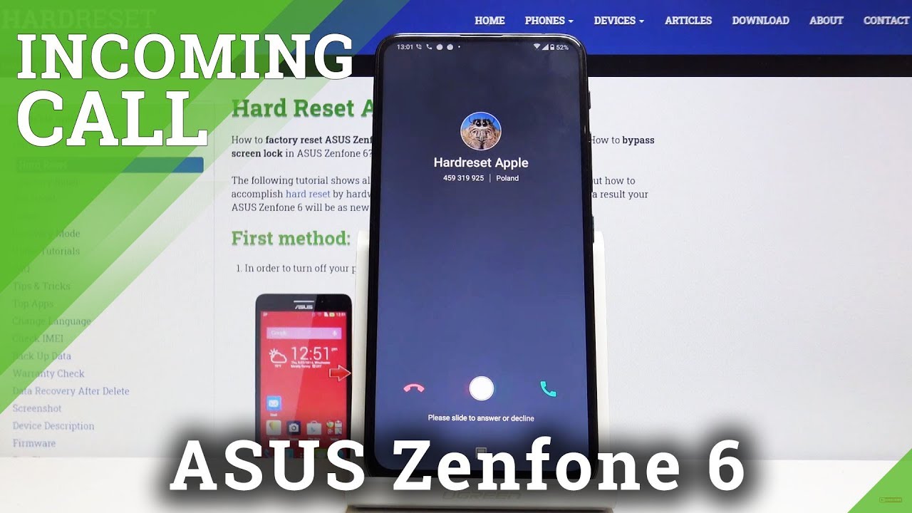 Incoming Call Screen in ASUS ZenFone 6 – Available Call Settings - YouTube