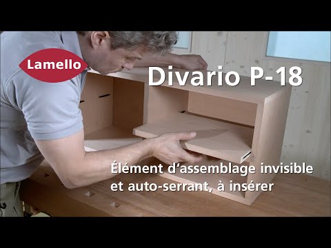 Divario P-18 - Élément d’assemblage invisible et auto-serrant, à insérer