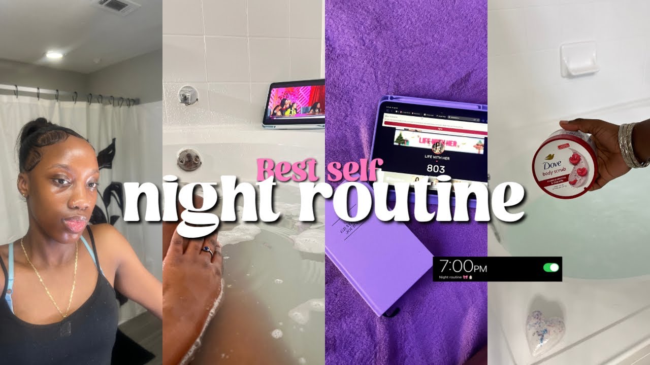 PRODUCTIVE NIGHT ROUTINE | healthy habits, journal , bubble bath ...