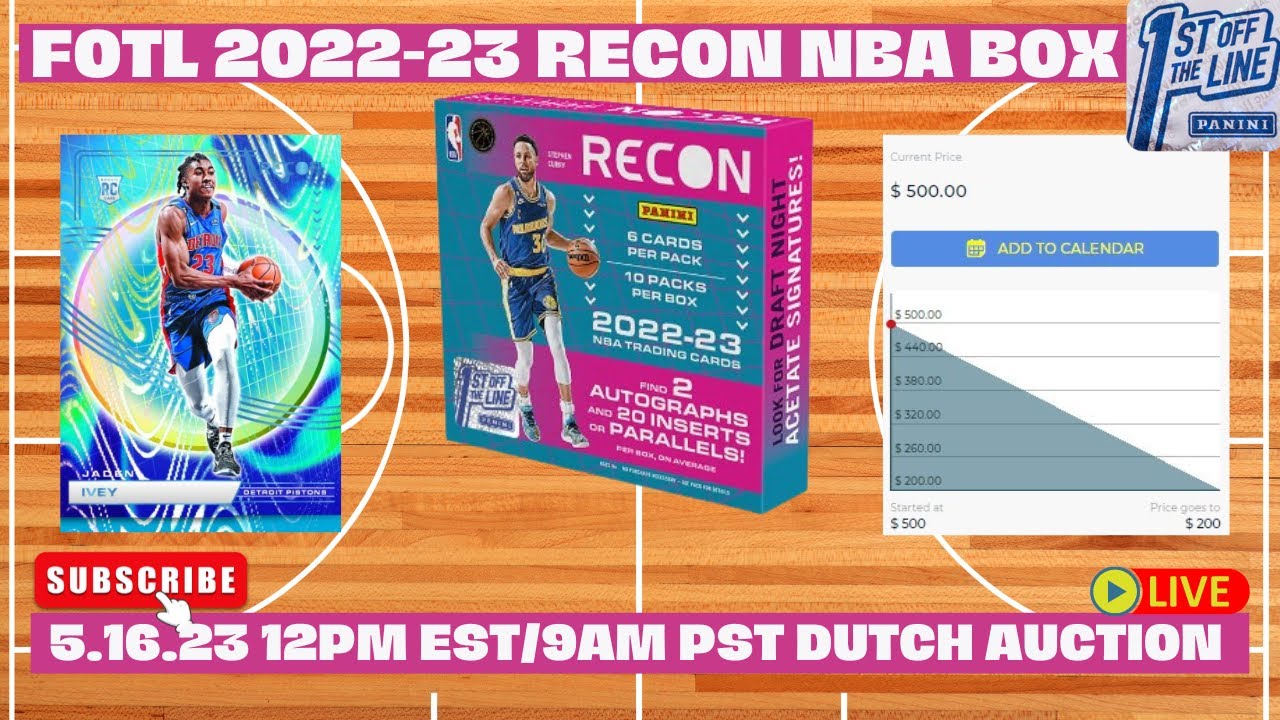 FOTL 2022-23 PANINI RECON TRADING CARD BOX DUTCH AUCTION LIVE - YouTube