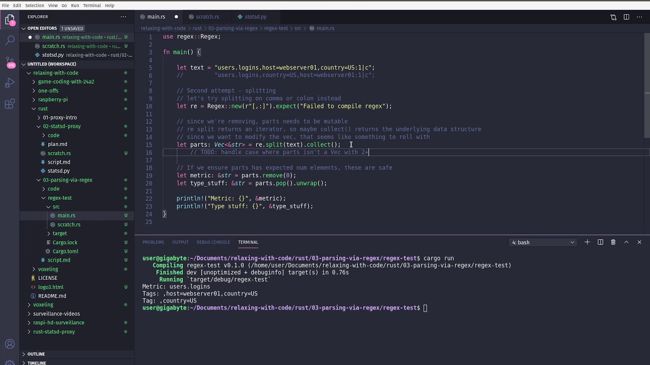 Rust Statsd Proxy 03 Parsing With Regex Youtube