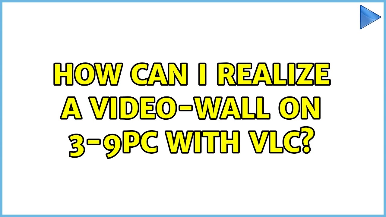 How can i realize a video-wall on 3-9pc with vlc? - YouTube