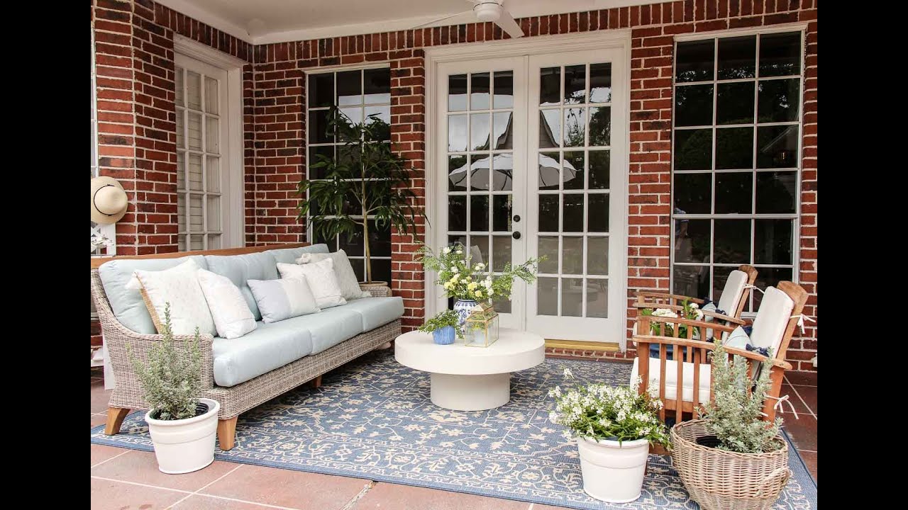 Classic Blue Backyard Patio Makeover - YouTube