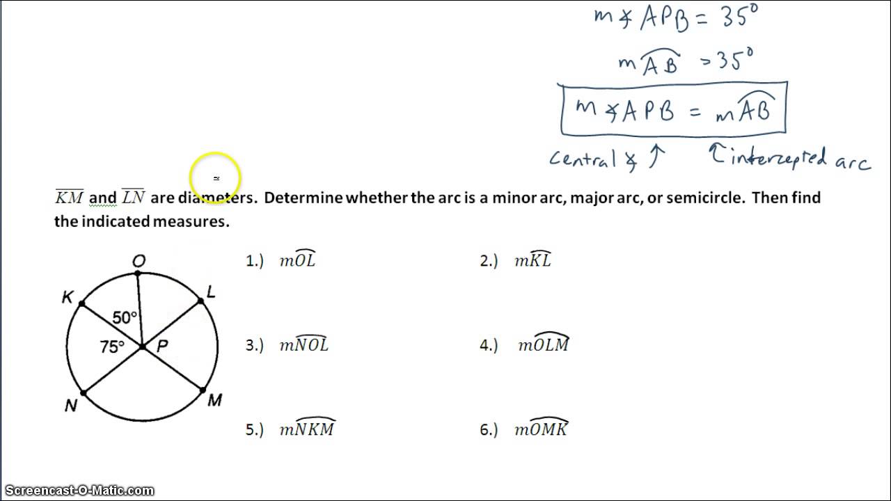 10.2 Find Arc Measures - YouTube