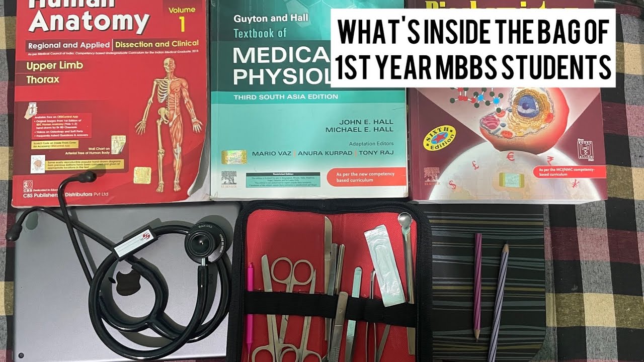 What’s in the bag of first year MBBS student in India 🇮🇳|which books📚 ...