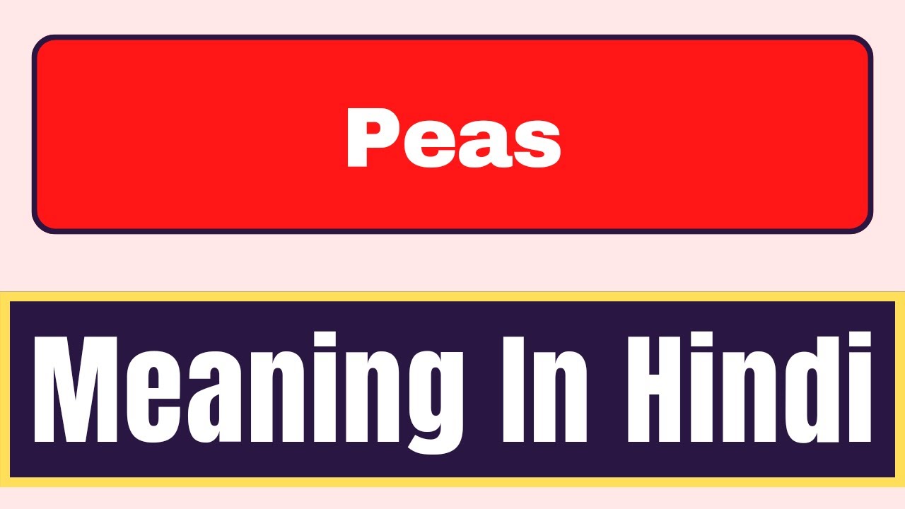 Peas meaning in hindi | What is Peas meaning in hindi | English Brain ...