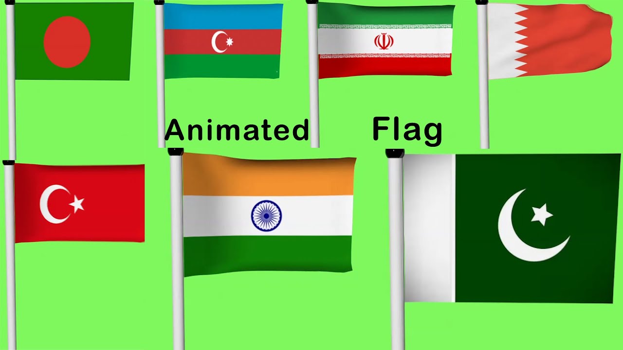 Green Screen Flag Animation | Asian Countries - YouTube