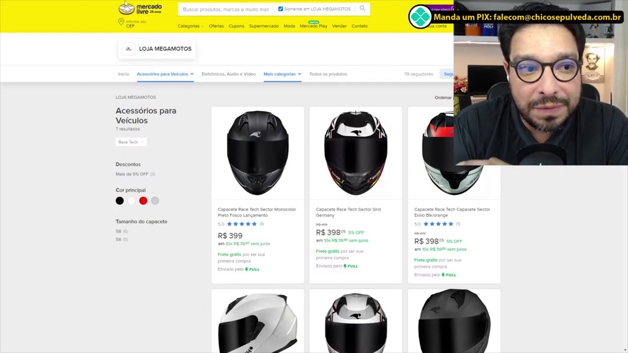 Dica de capacete por menos de 400 Reais Race Tech - YouTube