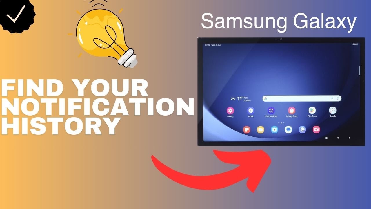Where to find your notification history in the Samsung Galaxy Tab A9 ...