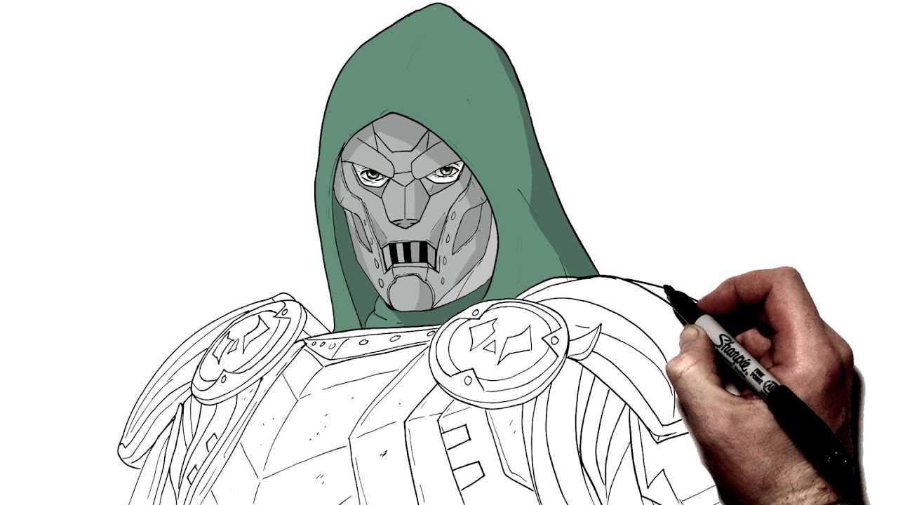 How To Draw Dr. Doom | Step By Step | Marvel - YouTube