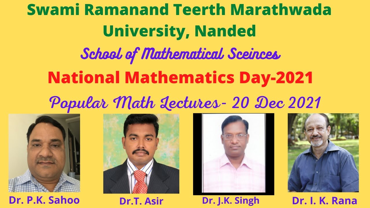National Mathematics Day 2021- Math Popular Lectures- 20 Dec 2021 ...