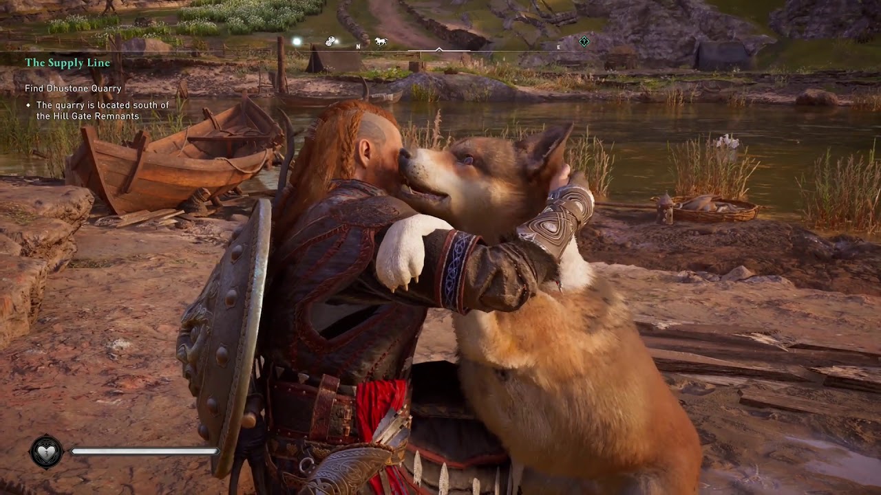 petting dog in ac valhalla - YouTube