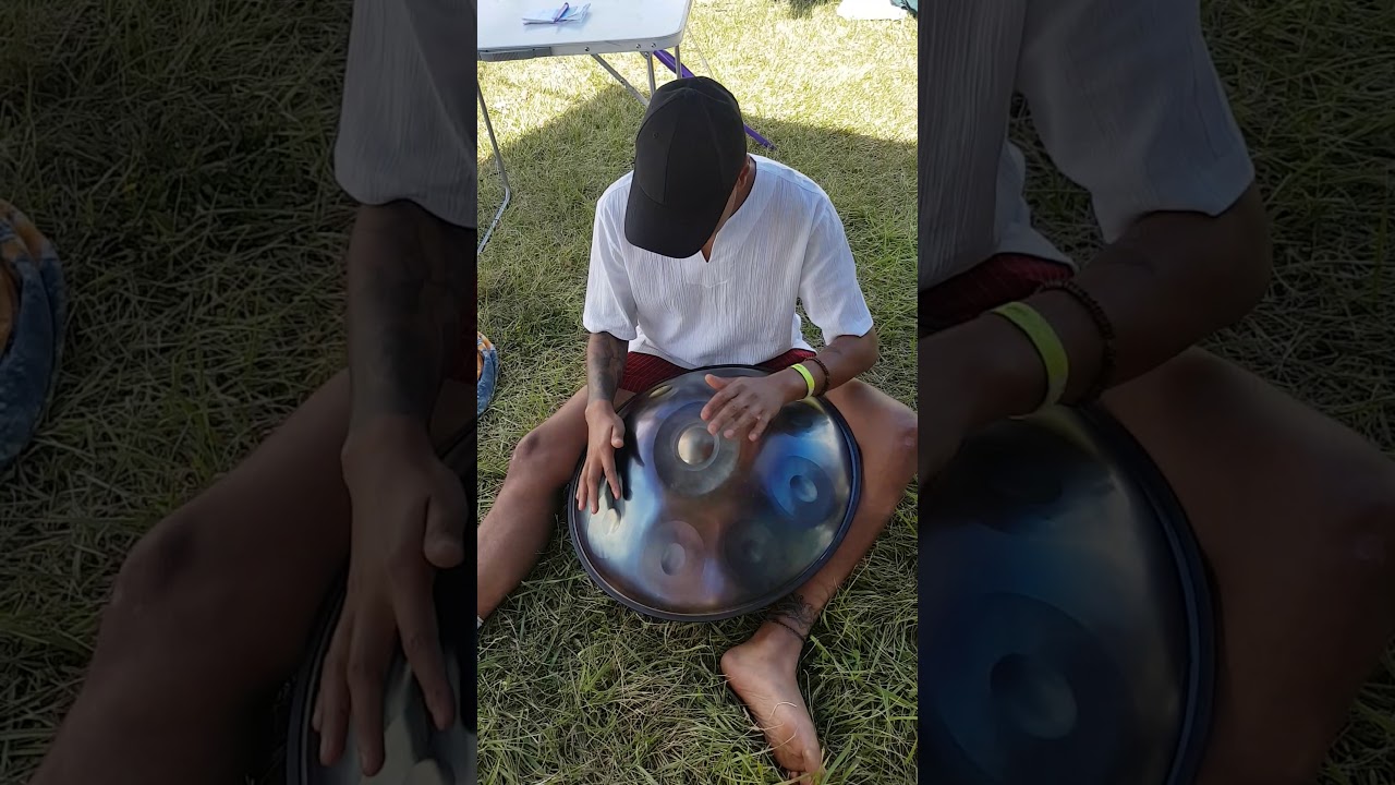 Lovely guy and great handpan player on a 1st generation raw steel ...