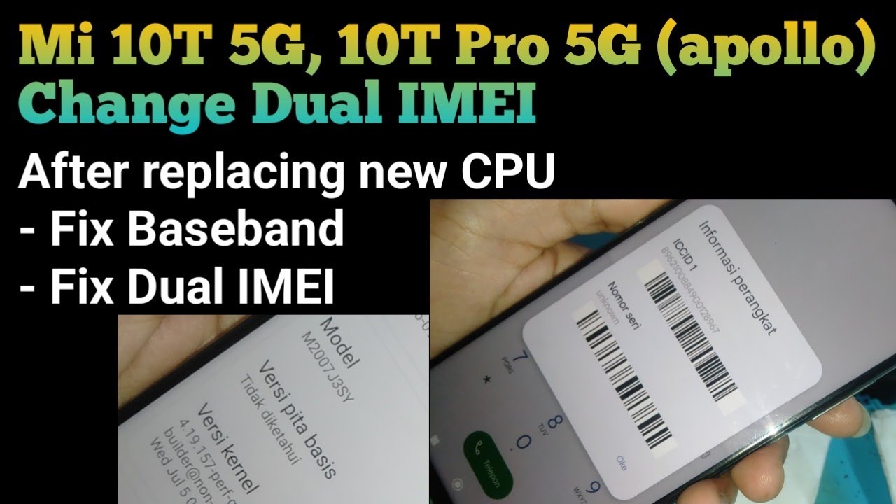 Mi 10T Fix Dual IMEI After Replacing New CPU @mobilecareid - YouTube