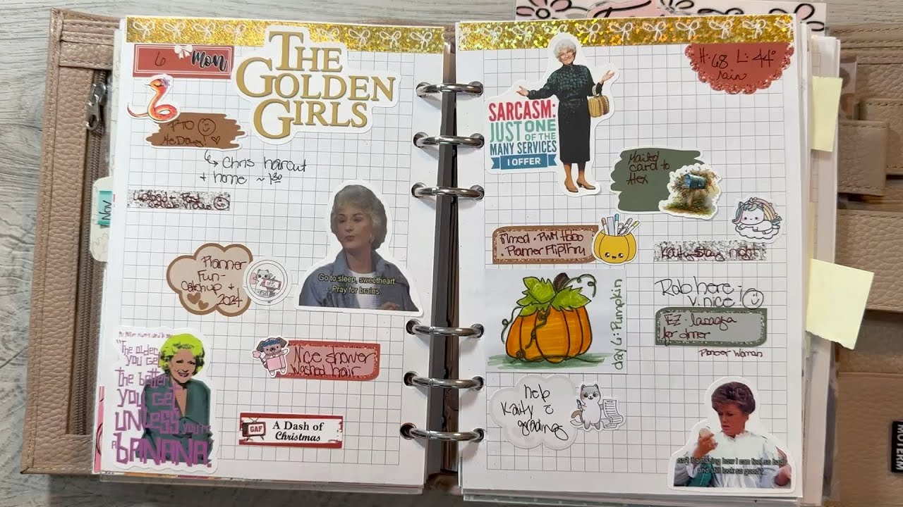 Planner Flip week of Nov 12 Golden Girls Collab - YouTube