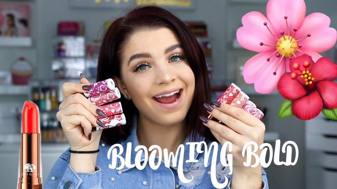 Origins Blooming Bold Lipsticks Swatches+Review - YouTube