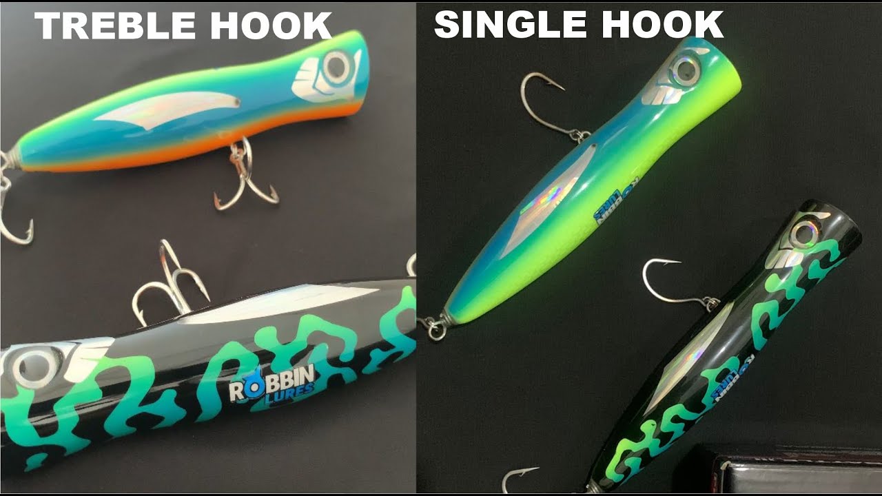 POPPER DENGAN TREBLE HOOK & SINGLE HOOK #popping #fishing #robbinlures ...