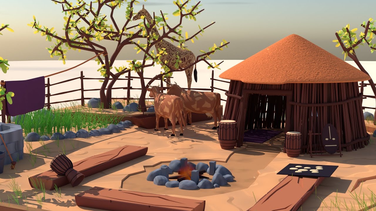 African Village, Animation in Blender - YouTube