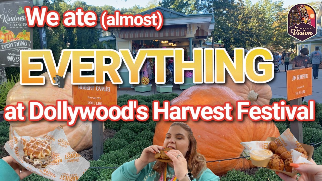 We ate almost EVERYTHING at the Dollywood 2022 Fall Harvest Fest! - YouTube