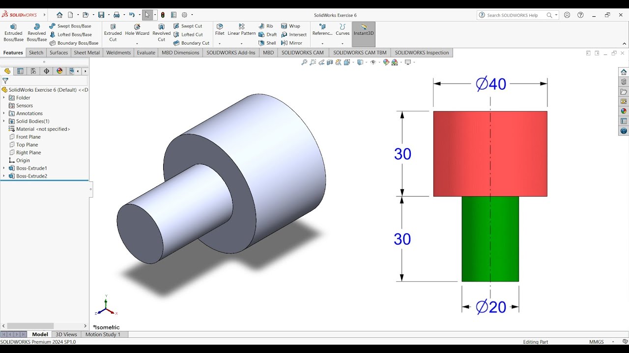 SolidWorks Exercise 4 - YouTube
