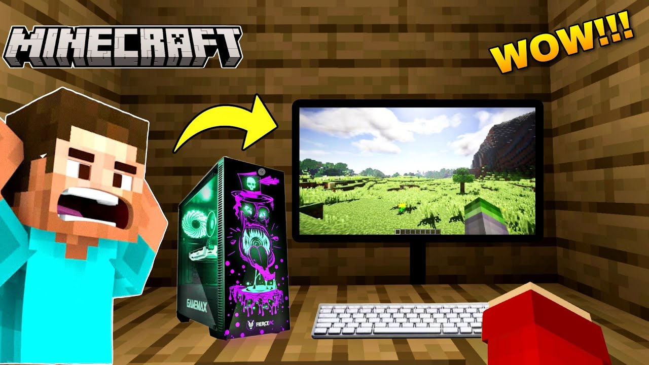 playing Minecraft In Minecraft | Gaming PC In Minecraft | - YouTube