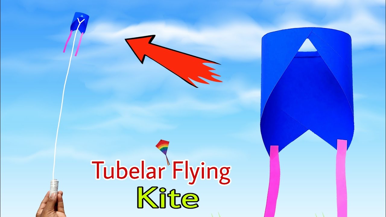 how to make flying tubular kite, make paper tubular flying plane ...