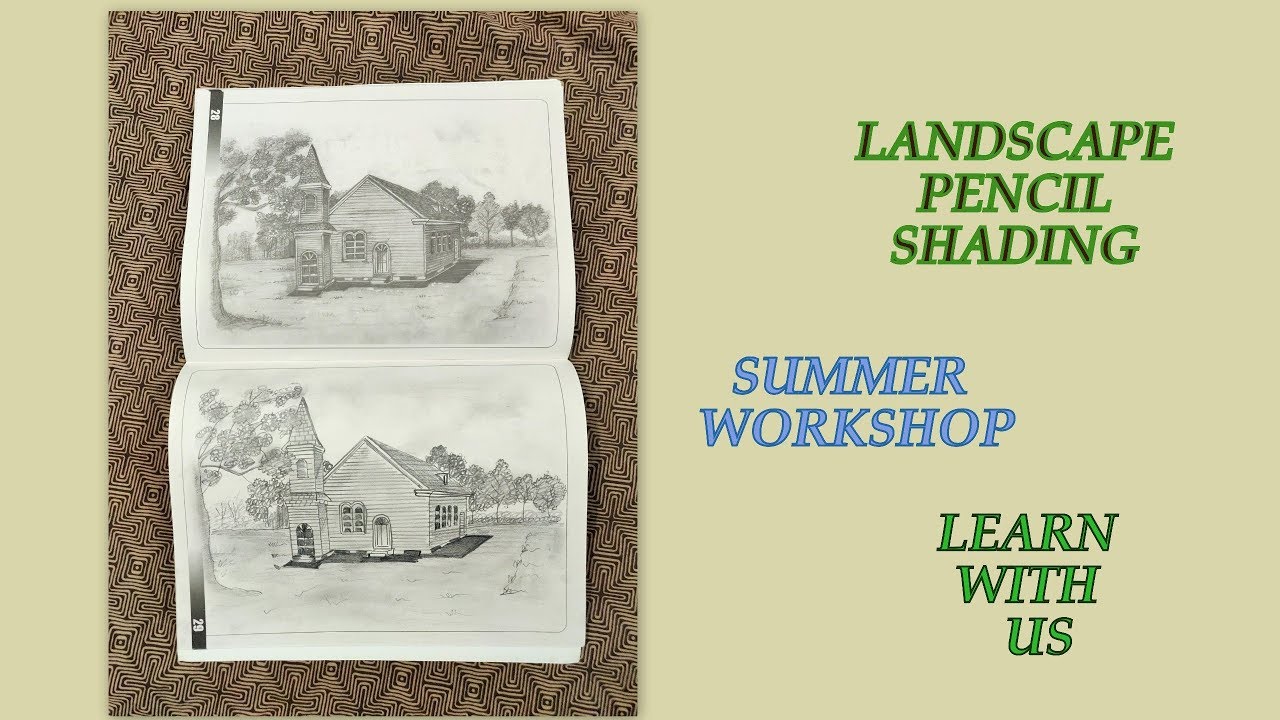 LANDSCAPE PENCIL SHADING ||Easy Pencil Drawing Of Landscape Step By ...