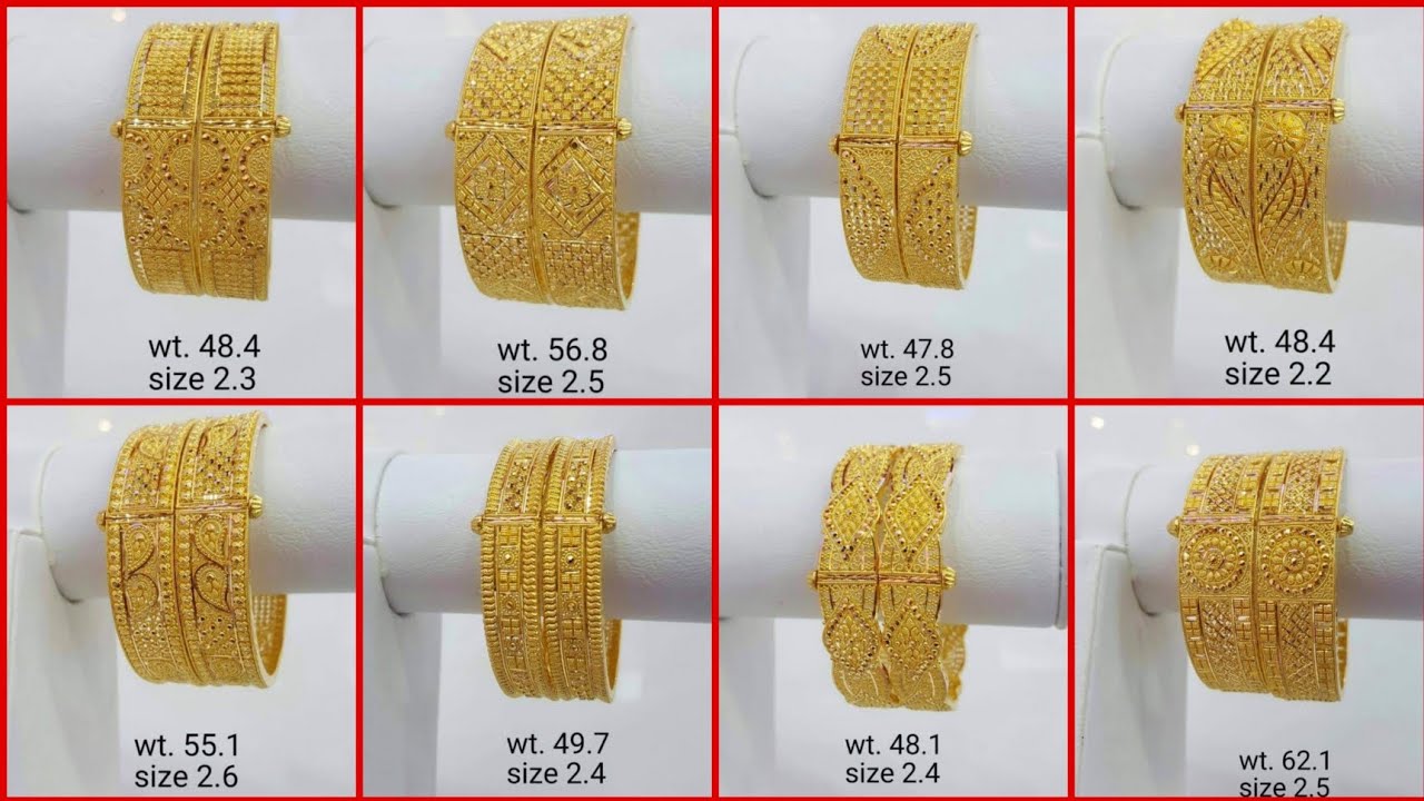 22karat gold kangan design collection || indian bridal bangal design ...