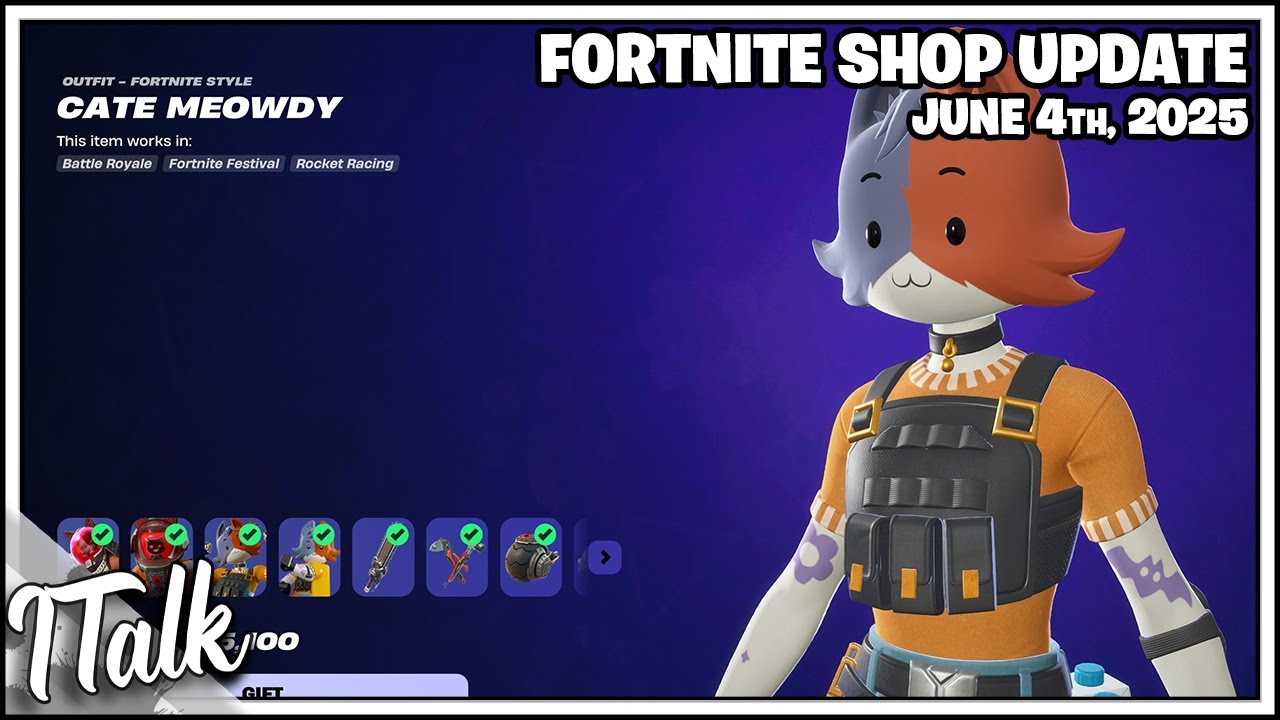 CATE MEOWDY IS BACK! Fortnite Item Shop [June 4th, 2025] (Fortnite ...