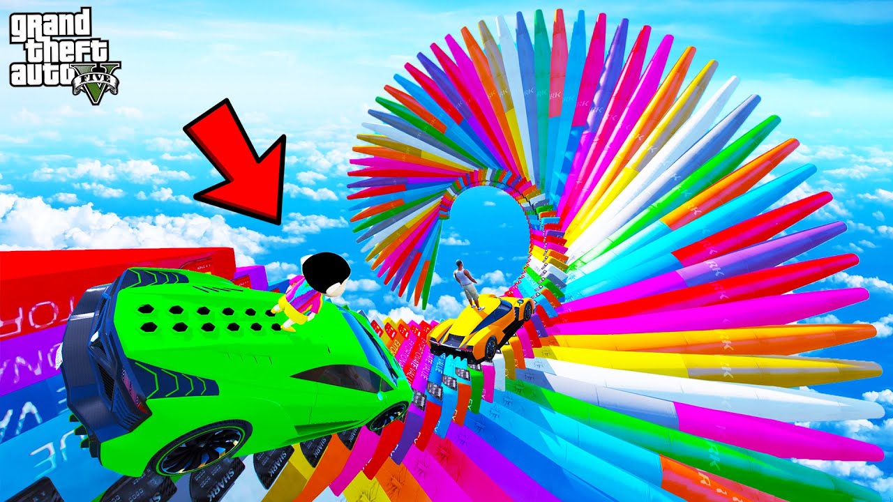 FRANKLIN TRIED MULTIPLE SPIKE LOOPS MEGA RAMP PARKOUR CHALLENGE GTA 5 ...