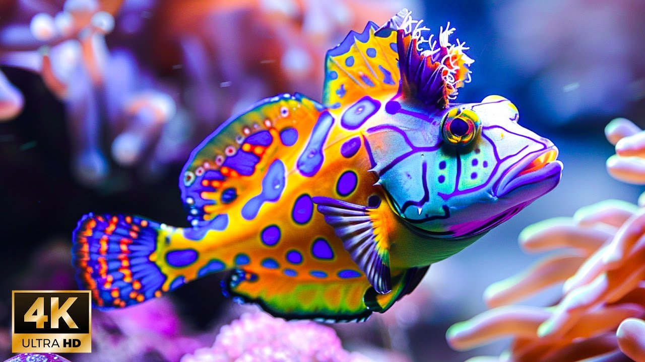 Magnificent Coral Reef Fish 4K (ULTRA HD) - Trapped in a Mesmerizing ...