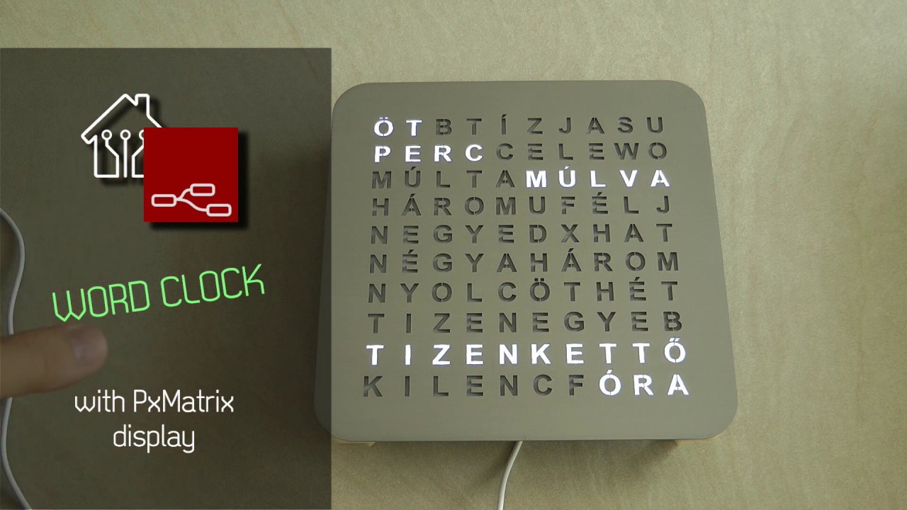 Word Clock - PxMatrix, PCB and design - YouTube