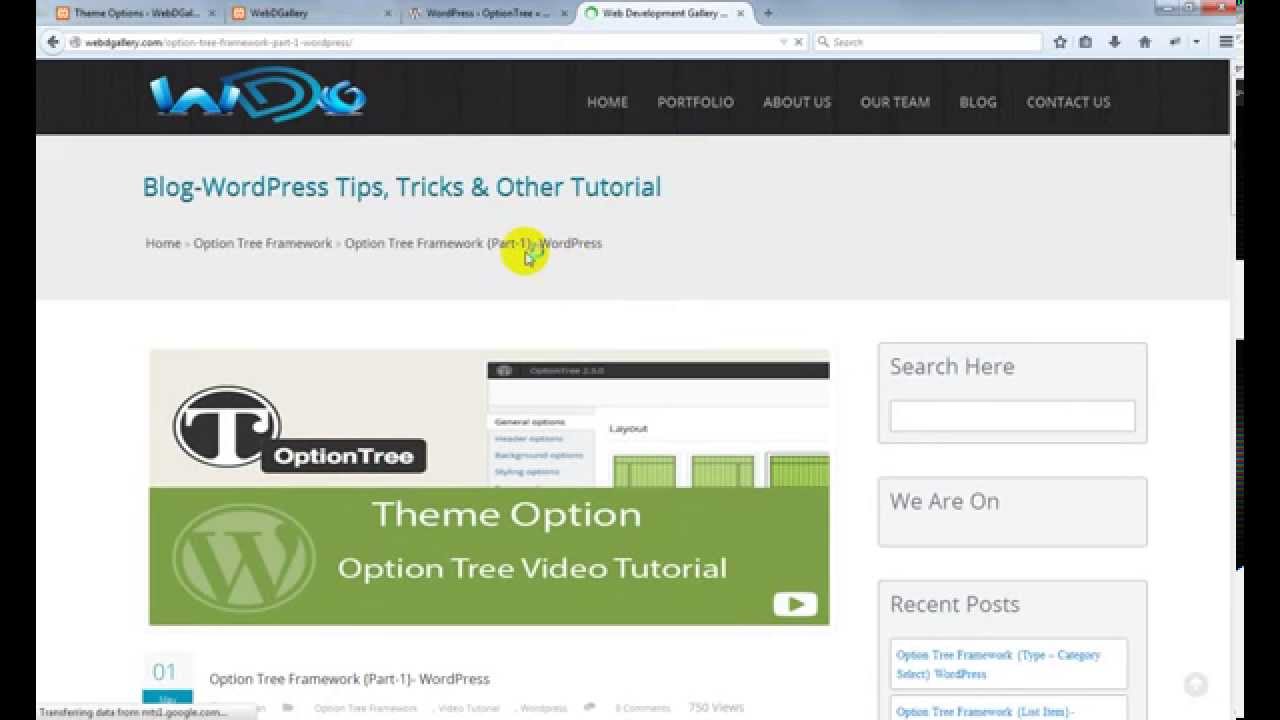 Option Tree Framework {Type – On Off} WordPress - YouTube