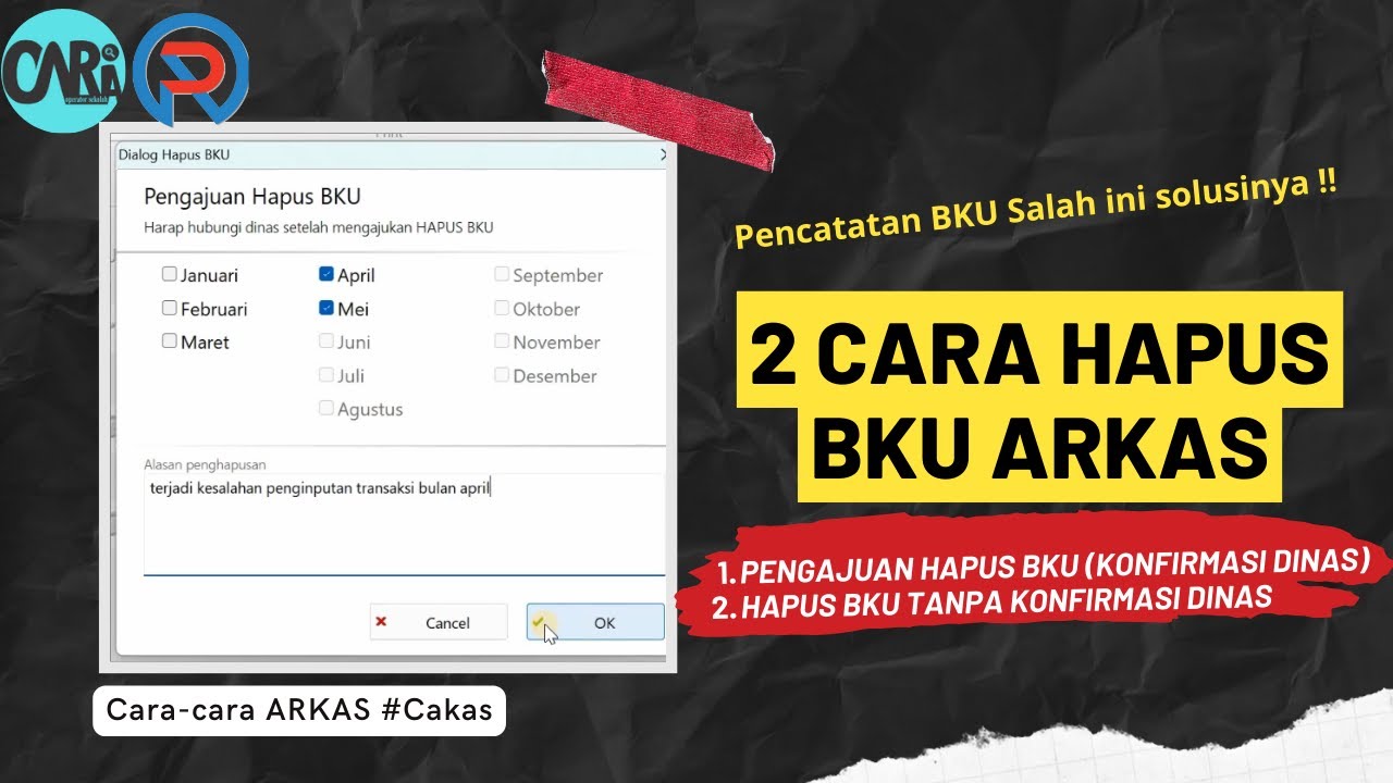 Pengajuan Hapus BKU ARKAS 2023. cakas #21 - YouTube