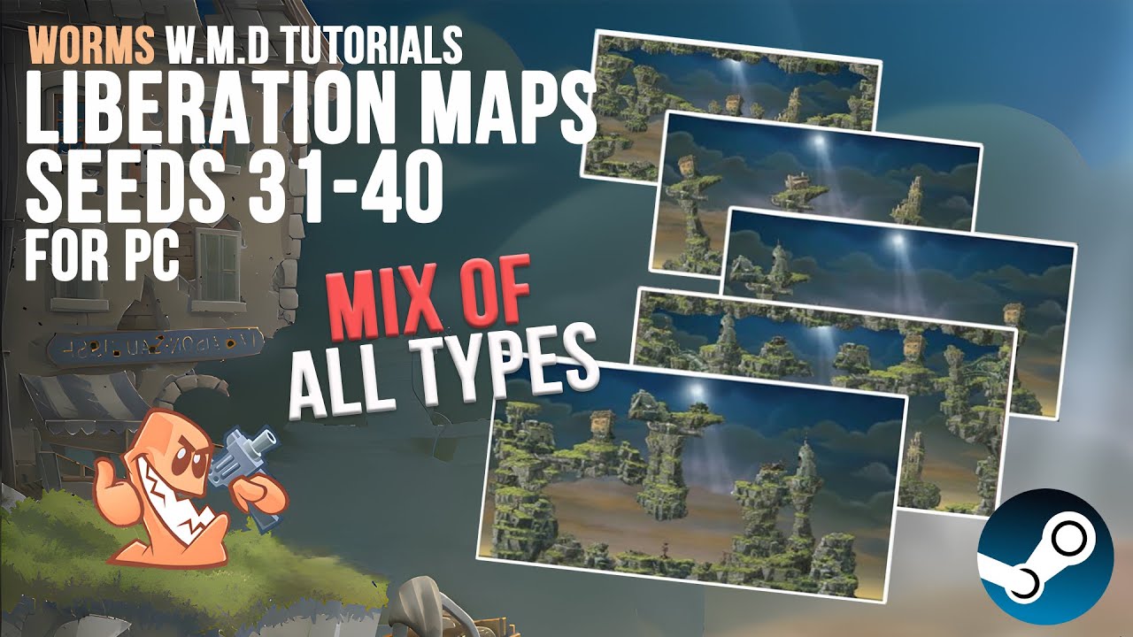 Best Liberation Map Seeds for PC (31-40) 🗺️💻 | Worms WMD Tutorials🎥 ...