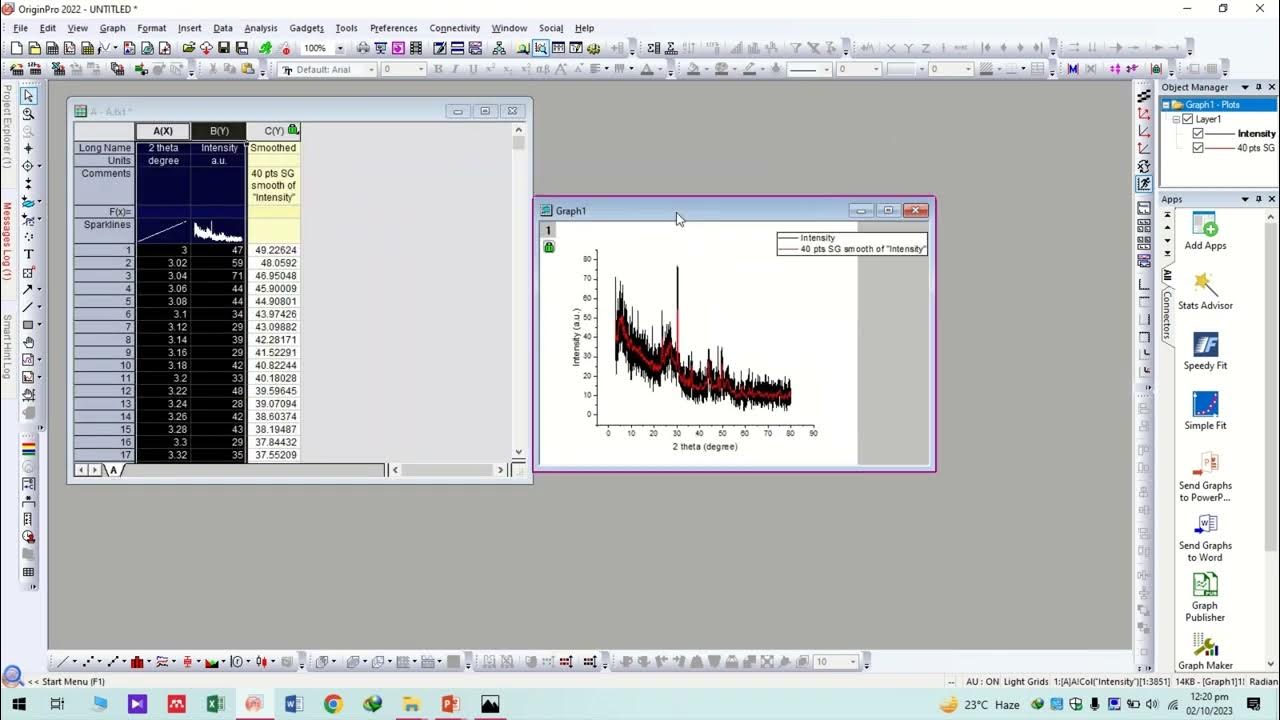 How to smooth the XRD graph in origin | How to remove or minimize the noise from XRD graph - YouTube