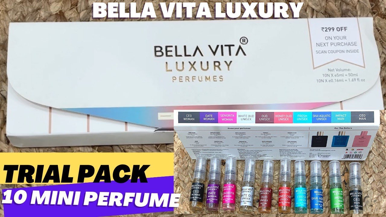 Bella Vita Luxury Perfume 😍| Trail Pack review| Set of 10 perfumes| Unboxing and Review - YouTube