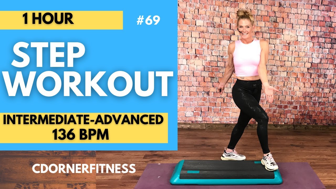 LIVE Step Aerobics Workout - Intermediate to Advanced Choreography #69 ...