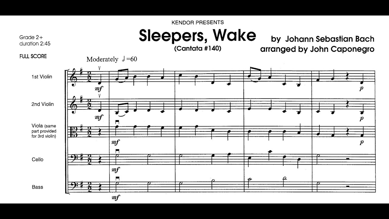 Sleepers, Wake arranged by John Caponegro - YouTube