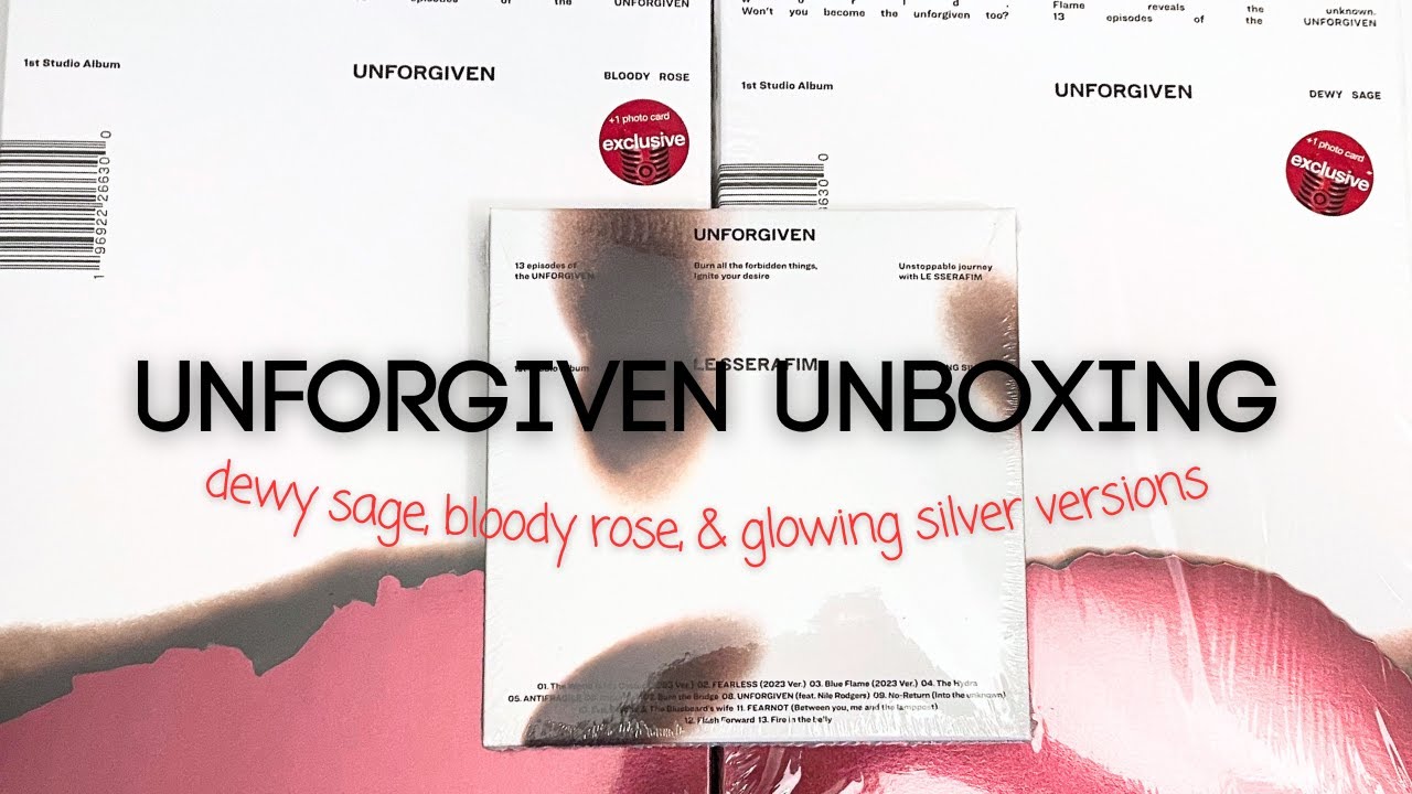 unboxing le sserafim's unforgiven album ☆ (target exclusive versions ...