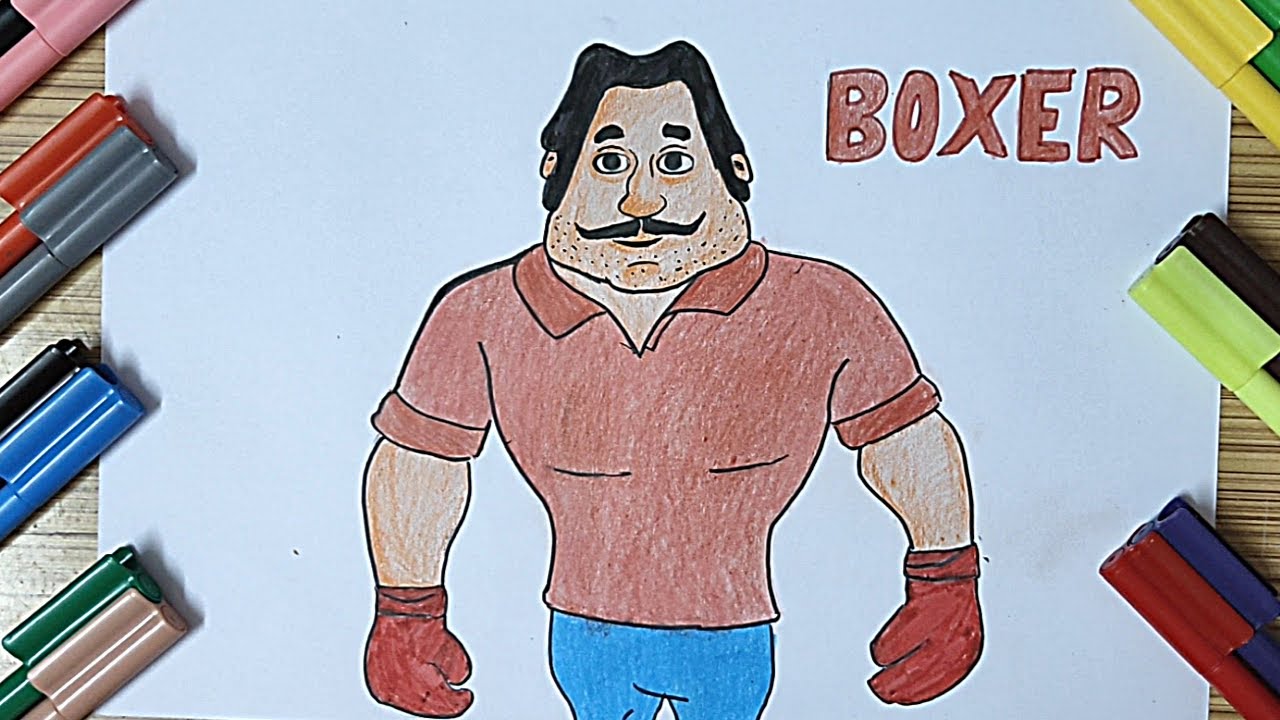 How to draw Boxer from Motu Patlu || Boxer Bhaiya - YouTube