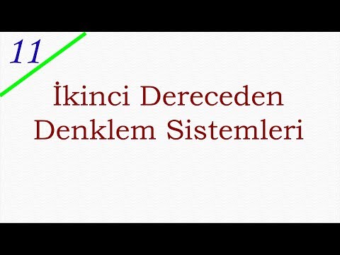 11. SINIF - DENKLEM SİSTEMLERİ
