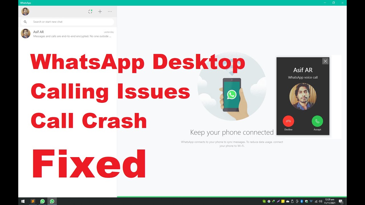 WhatsApp Desktop Calling Issues - Call Crash - Fixed 2021 - YouTube