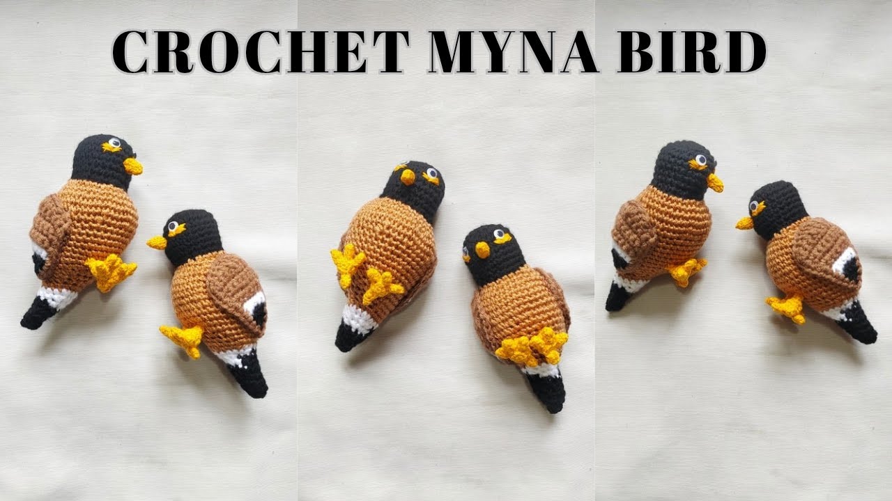 Crochet MYNA Bird | How to Crochet a Bird | Crochet "MYNA BIRD Tutorial ...