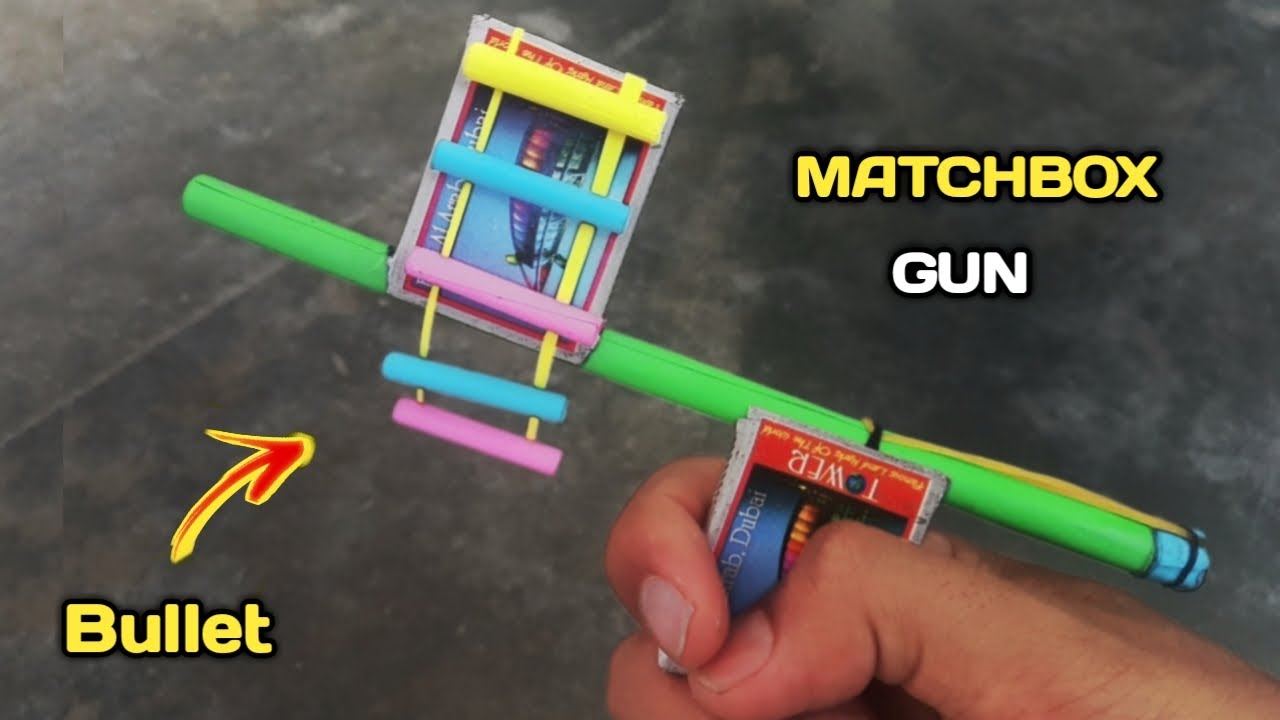 How to make matchbox toy gun | paper toy gun making | Toys making - YouTube