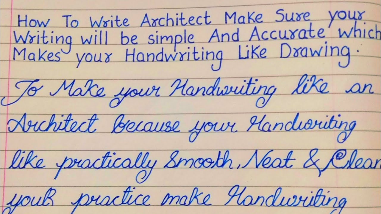 How To Write An Architect | Professionally Handwritting writer | - YouTube