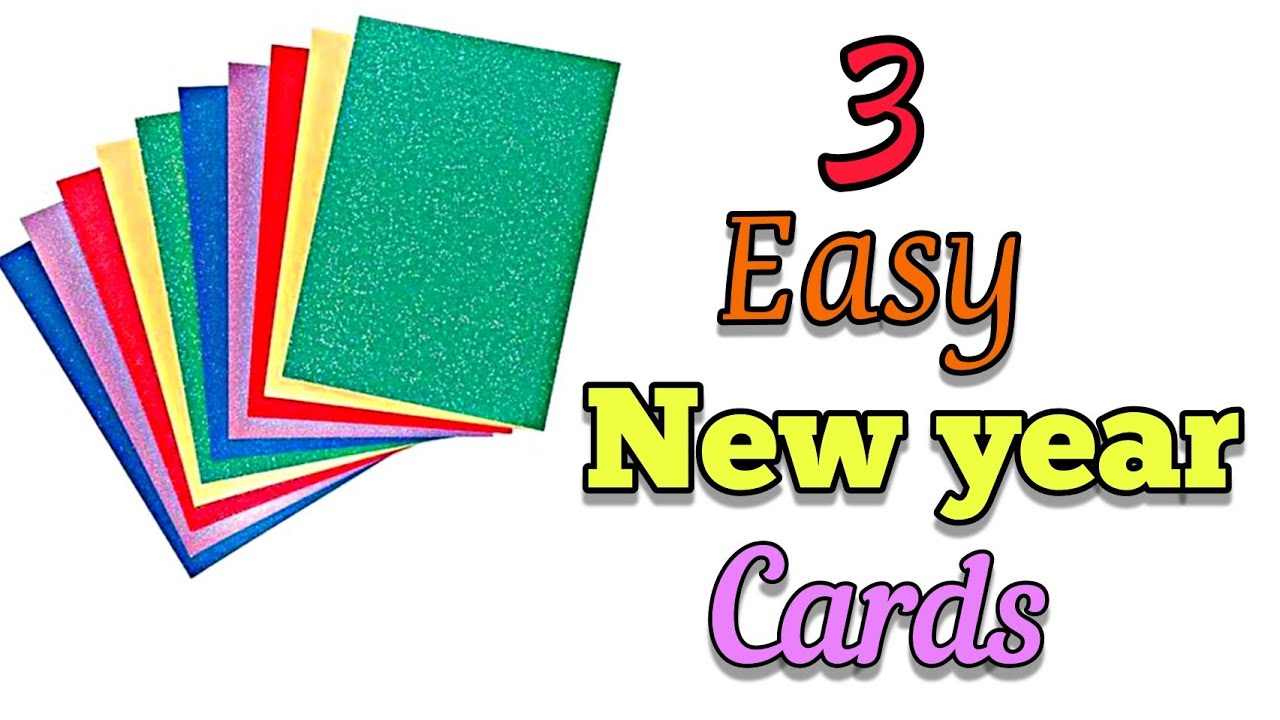 3 Easy & Beautiful New Year card Ideas | how to make new year greeting ...